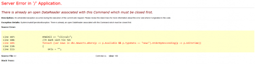 Lỗi There Is Already An Open Datareader Associated With This Command Which Must Be Closed First